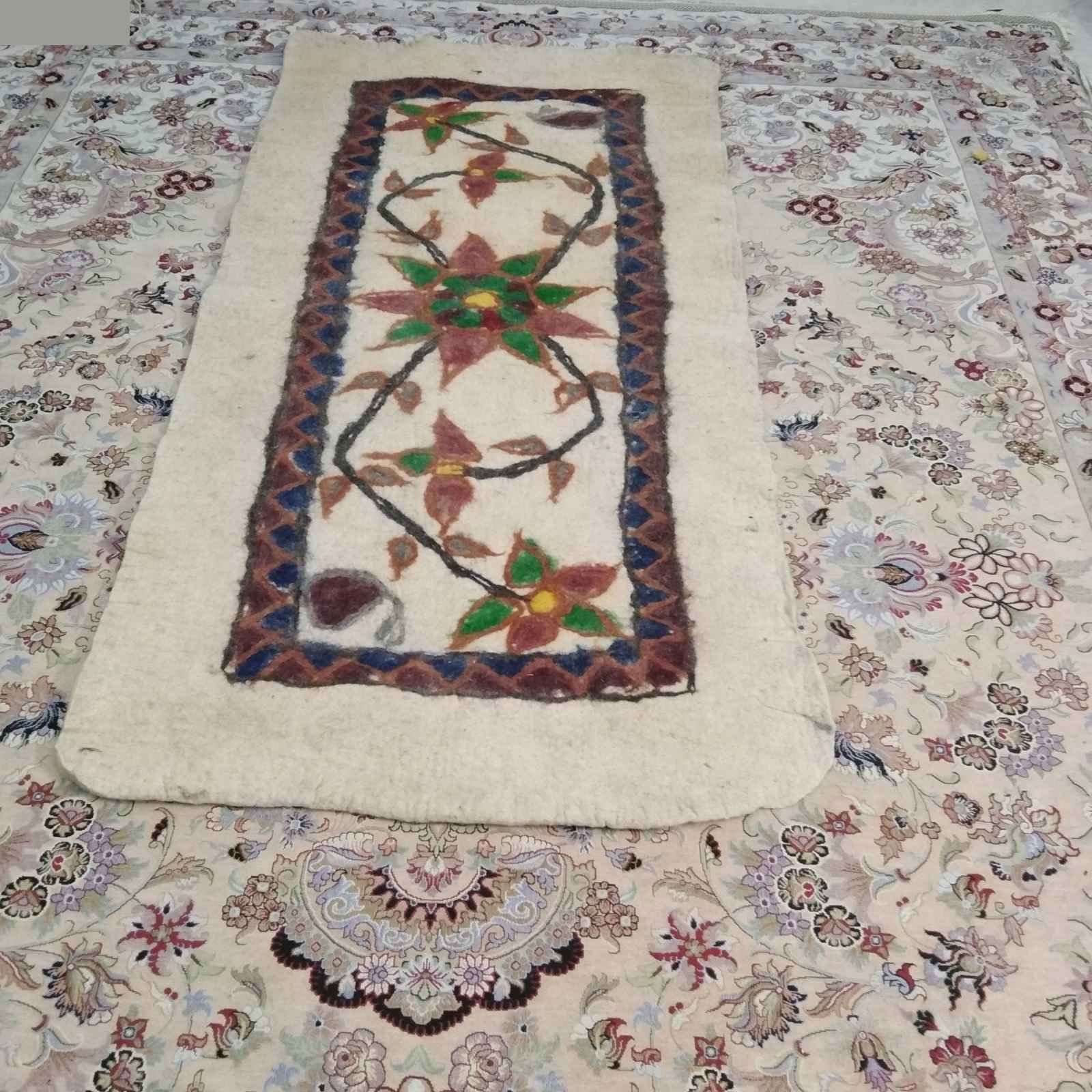 Persian Wool Felt Rug 100% Natural and Handmade Tiba - ShopiPersia