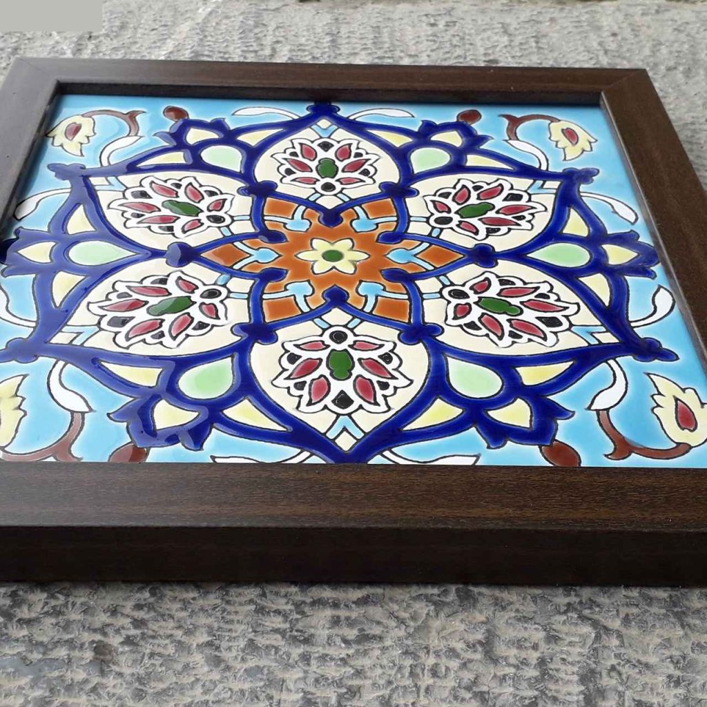 Decorative Persian Framed Ceramic Tile - Zahiri II - ShopiPersia