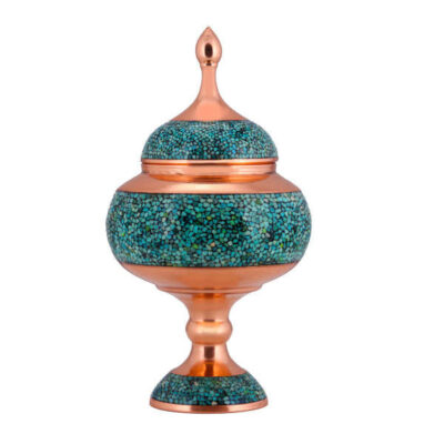 Persian Firuzehkubi Copper Candy Dish Model Mana33 - ShopiPersia