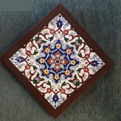 Framed Persian Ceramic Tile Model Kashi - ShopiPersia