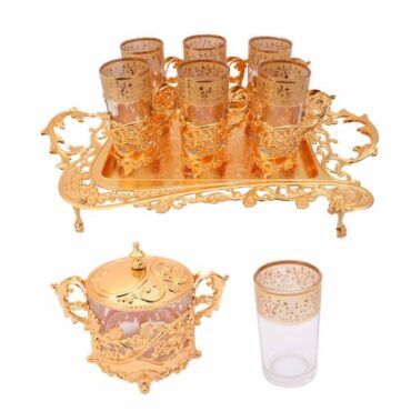 Persian Metal Tea & Coffee Set Model Sarv - ShopiPersia