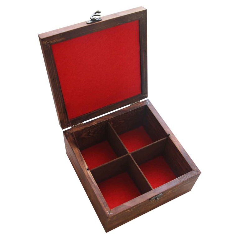 Persian Wooden Tea Bag Organizer Box with Chests Blue Design - ShopiPersia