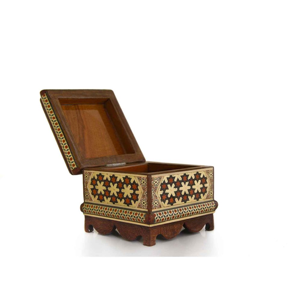 Handcrafted Wooden Jewelry Box with Persian Khatam Design - Sahra ...