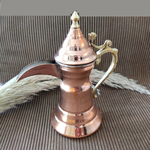 Copper Dallah Coffee Pot for Brewing Arabic Coffee - Taj - ShopiPersia