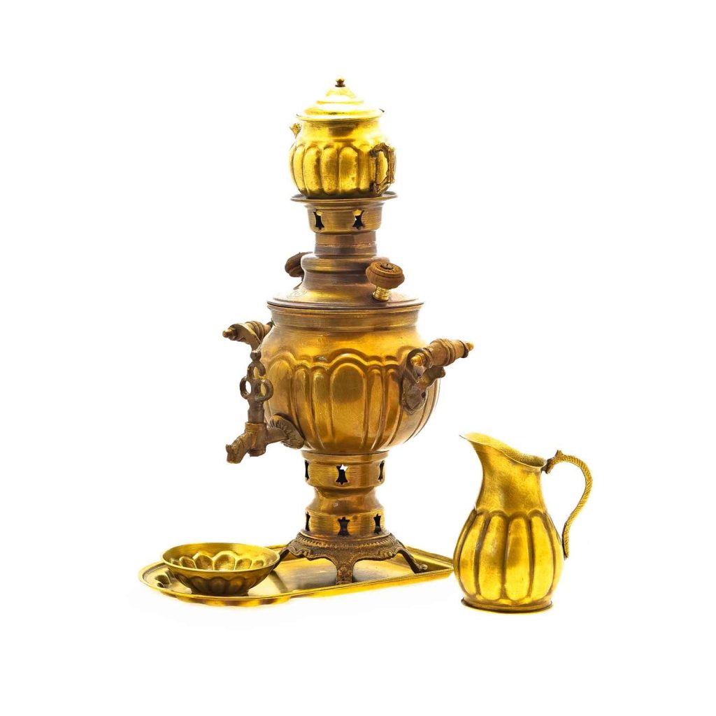 Persian Brass Samovar Decorative Charcoal Tea Maker 1-Liter - ShopiPersia