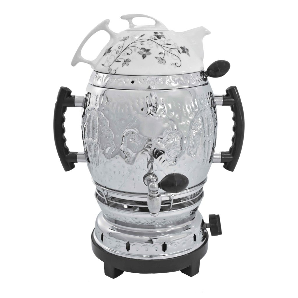 Gas Samovar Tea Maker with Teapot Floral Motifs 6-Liter - ShopiPersia