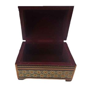 Wooden Jewelry Box Handcrafted with Persian Khatamkari Iblue - ShopiPersia