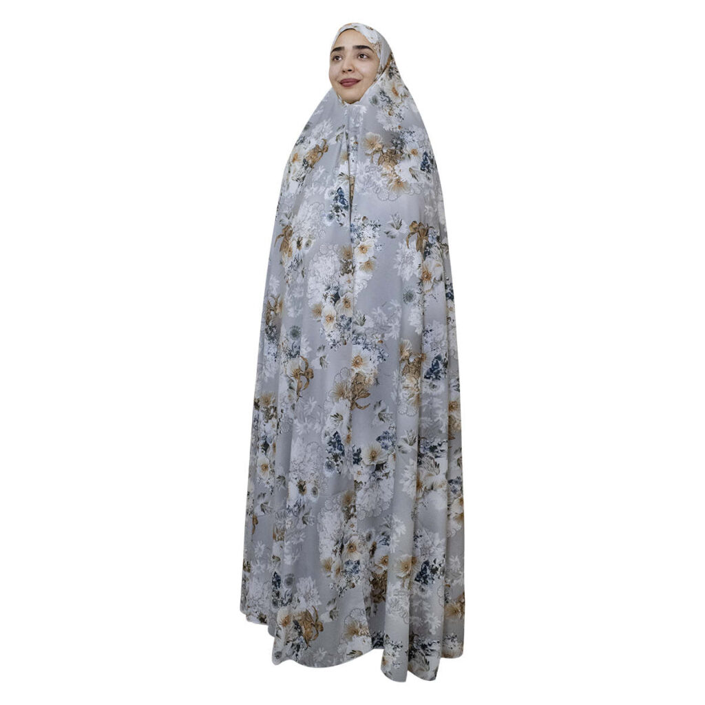 Iranian Cultural Women Chador Model Golden White - ShopiPersia