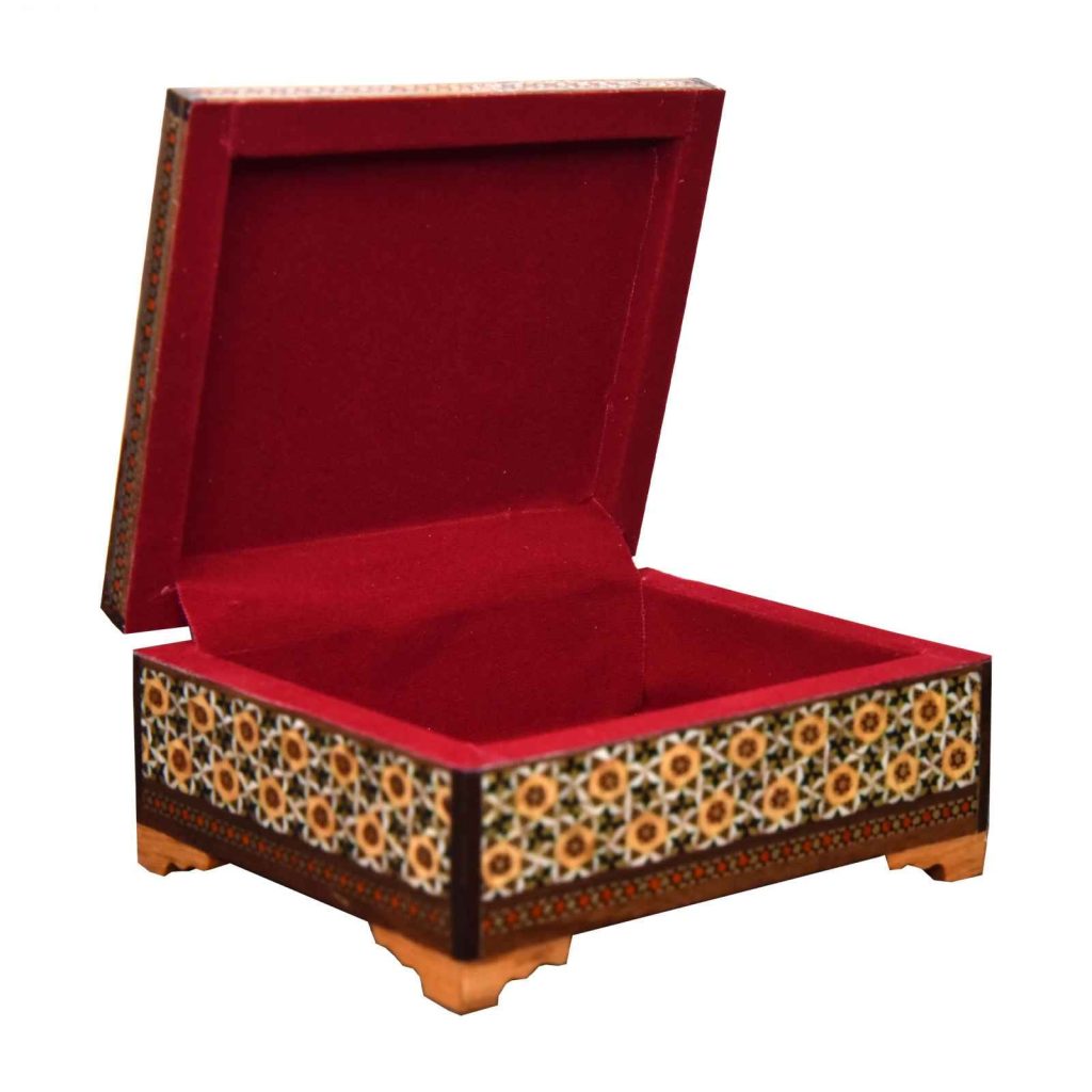 Khatamkari Wooden Coin Box Model Pardisi - ShopiPersia