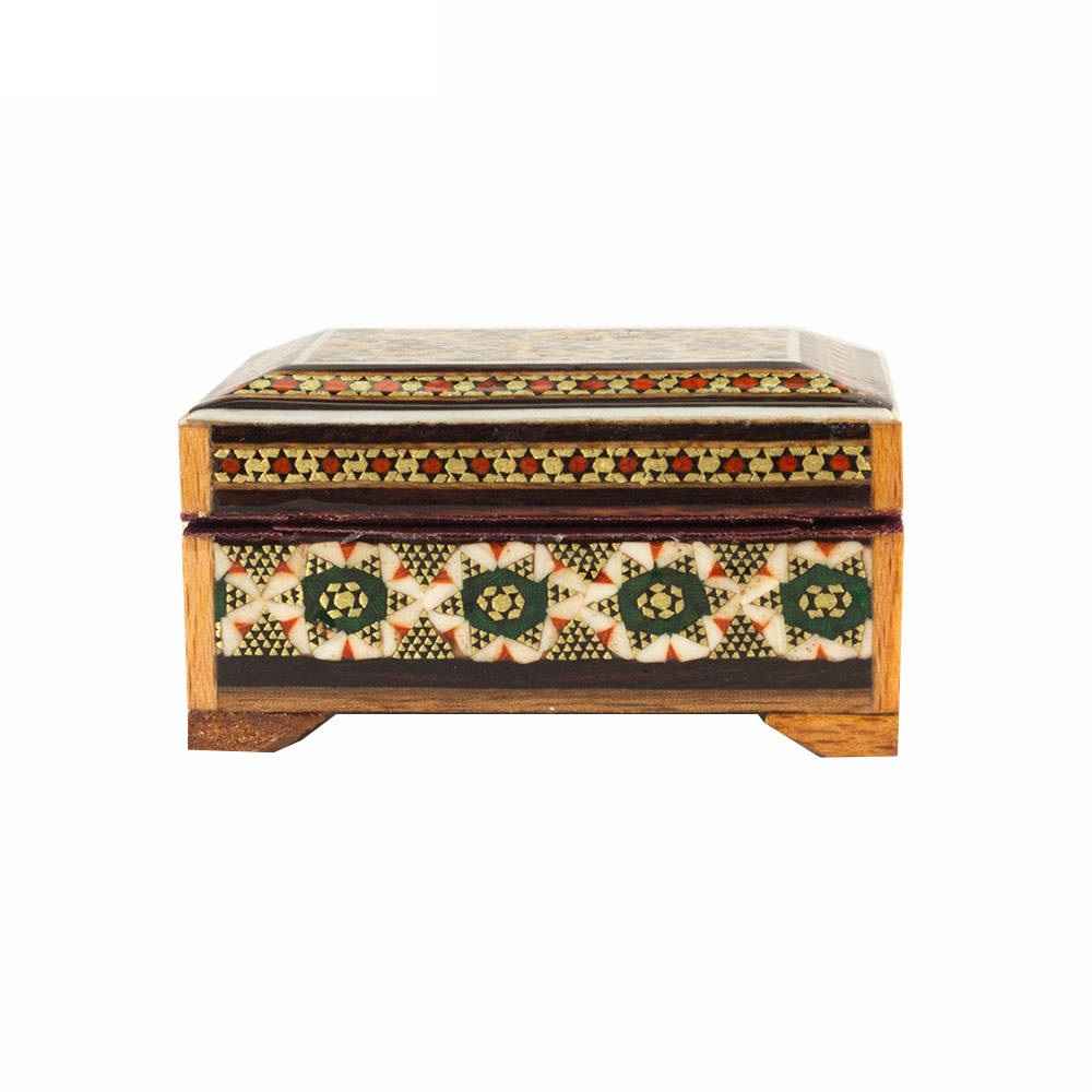 Handcrafted Wooden Jewelry Box with Persian Khatam Design - Shayeste ...