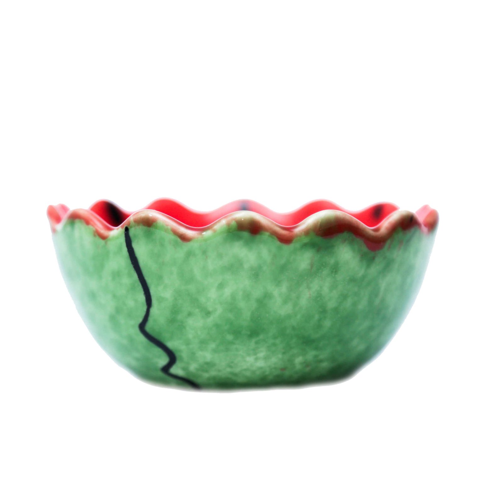 Handmade Decorative Pottery Bowl Model Watermelon - ShopiPersia