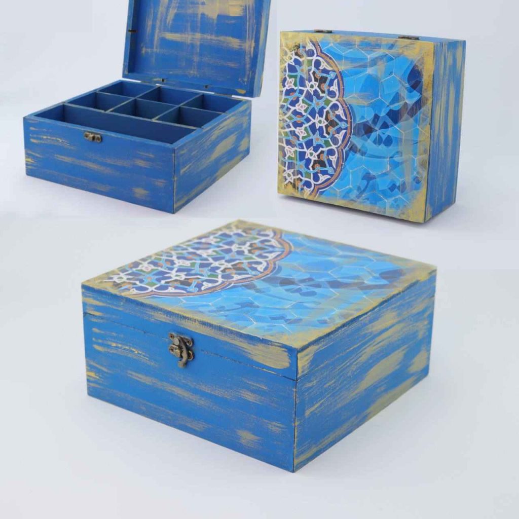 Wooden Box for Gift Giving with Persian Inspired Pattern Kashia ...