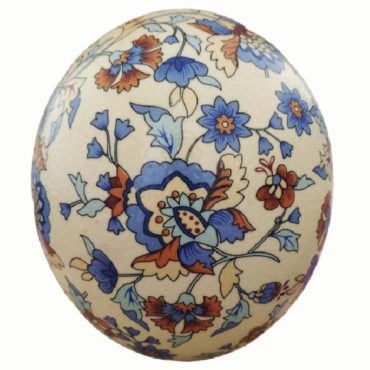 Persian Decorative Hand Painted Ostrich Egg Shell - Cream - ShopiPersia