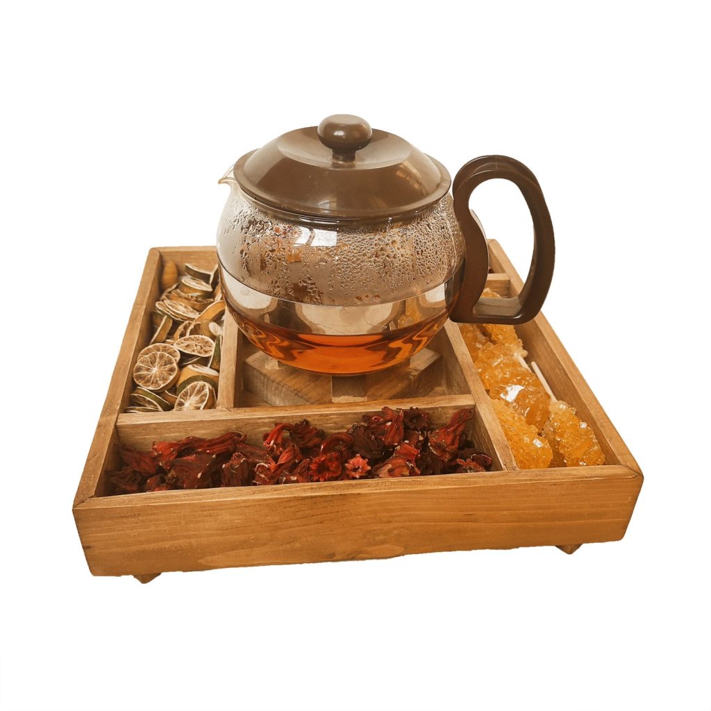 Wooden Tea Bag Organizer Box with Warmer Tina - ShopiPersia