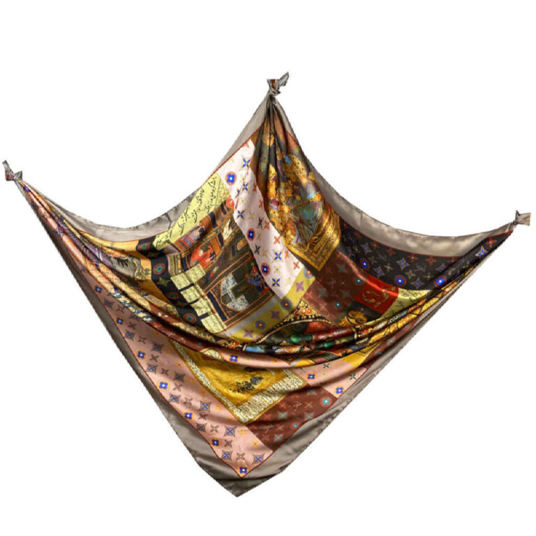 Persian Silk Scarf for Women - Luxe and Vibrant Shahnameh Design ...