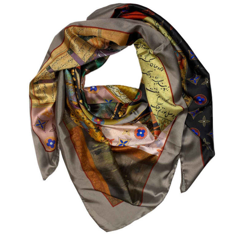 Persian Silk Scarf for Women - Luxe and Vibrant Shahnameh Design ...