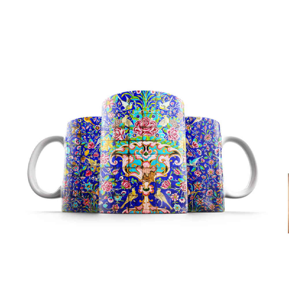Persian Ceramic Coffee Mug Traditional Tile - ShopiPersia