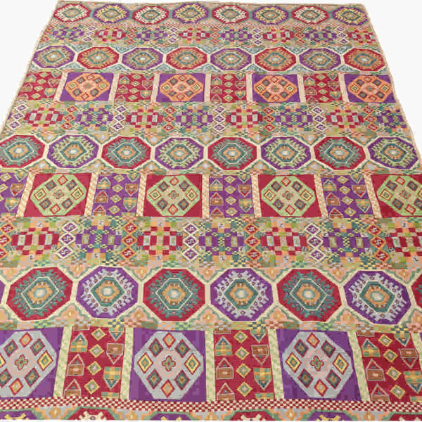 Large Boho Persian Style Indoor Floor Mat Khesht - ShopiPersia