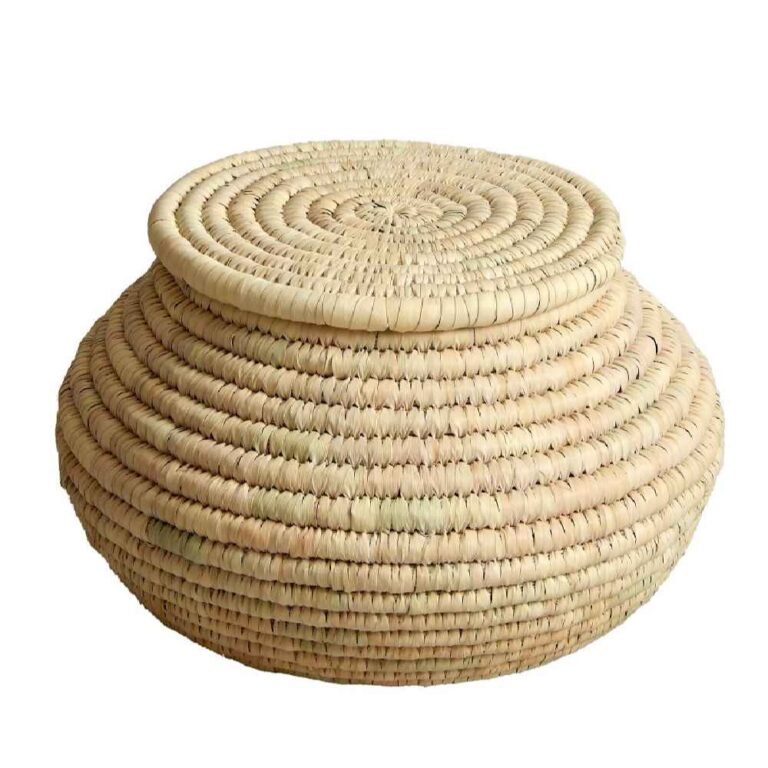 Persian Hand-Woven Palm Leaf Basket Model Hima - ShopiPersia