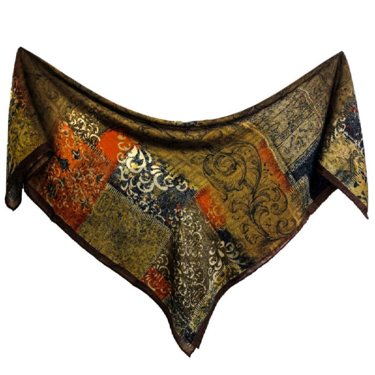 Persian Silk Neck Scarf for Women Luxe and Vibrant Qajar Shah - ShopiPersia