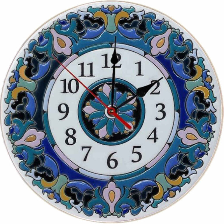 Stained Glass Wall Clock Floral Pattern Model Mina - ShopiPersia
