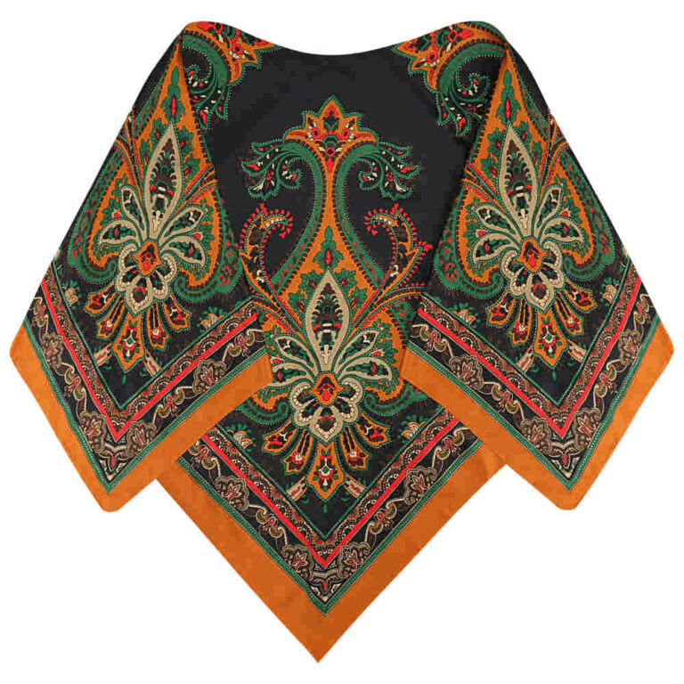 Floral Print Silk Scarf for Women Luxe and Vibrant Parvin - ShopiPersia