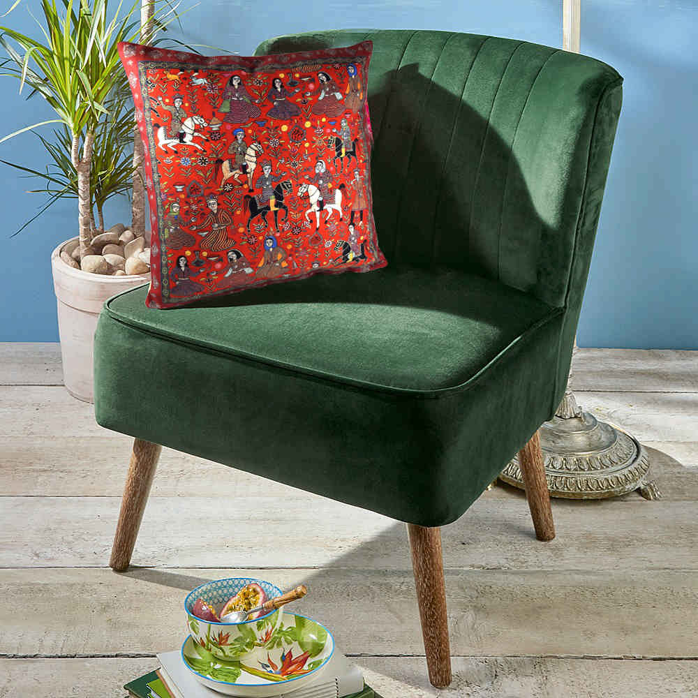 Traditional Persian Velvet Cushion Cover - Bahram Design (Set of 2 ...