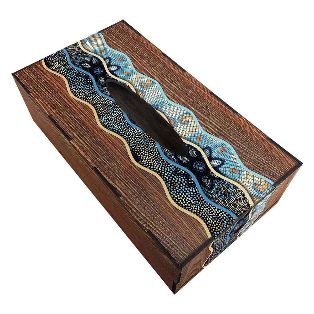 Rustic Wooden Tissue Box Cover – Darya - ShopiPersia