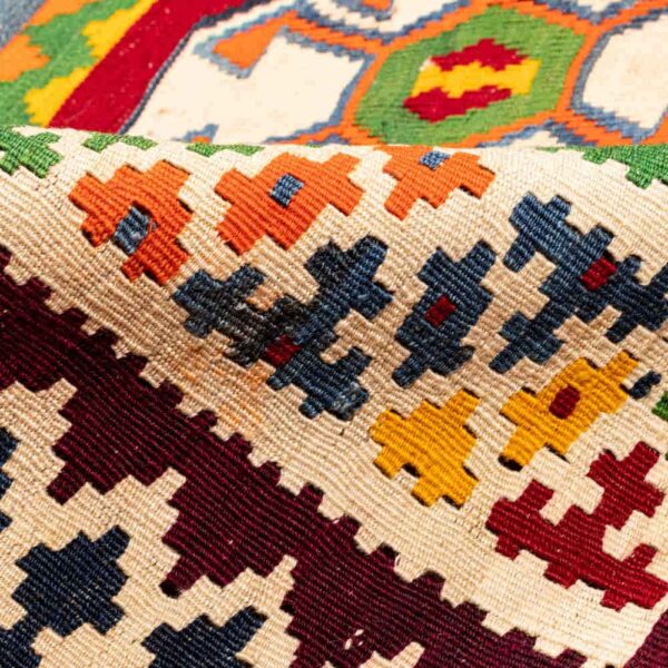 Persian Wool Kilim Rug Handwoven in Fars Traditional Elmira - ShopiPersia