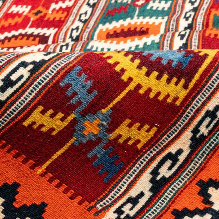 Persian Wool Kilim Rug Handwoven in Fars Traditional Takin - ShopiPersia