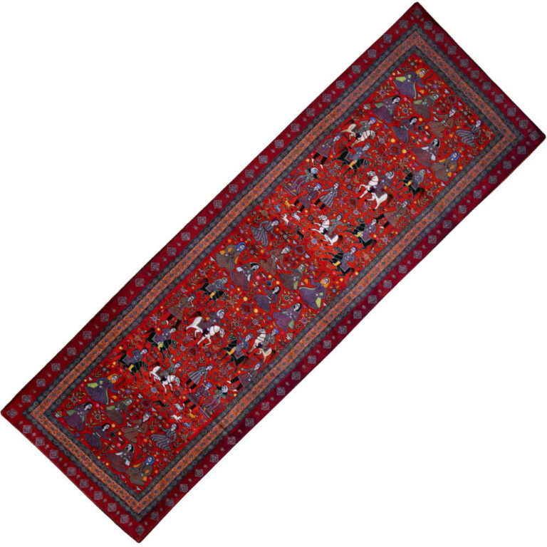 Persian Elegance Red Velvet Runner Bazm Bahram - ShopiPersia