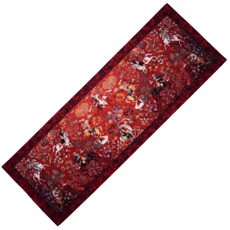 Persian Elegance Red Velvet Table Runner Shekargah II - ShopiPersia