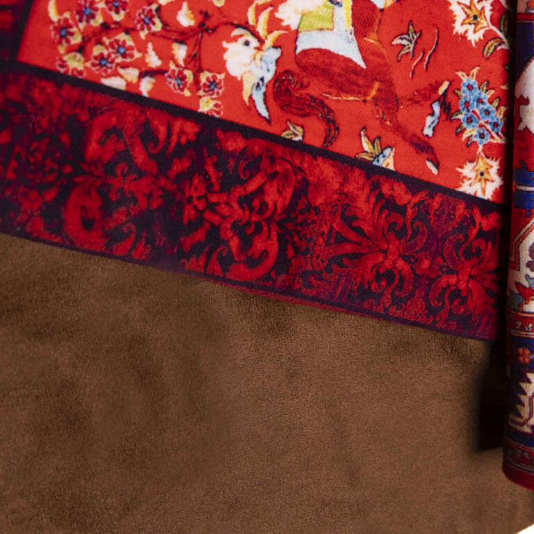 Persian Elegance Red Velvet Table Runner Shekargah II - ShopiPersia