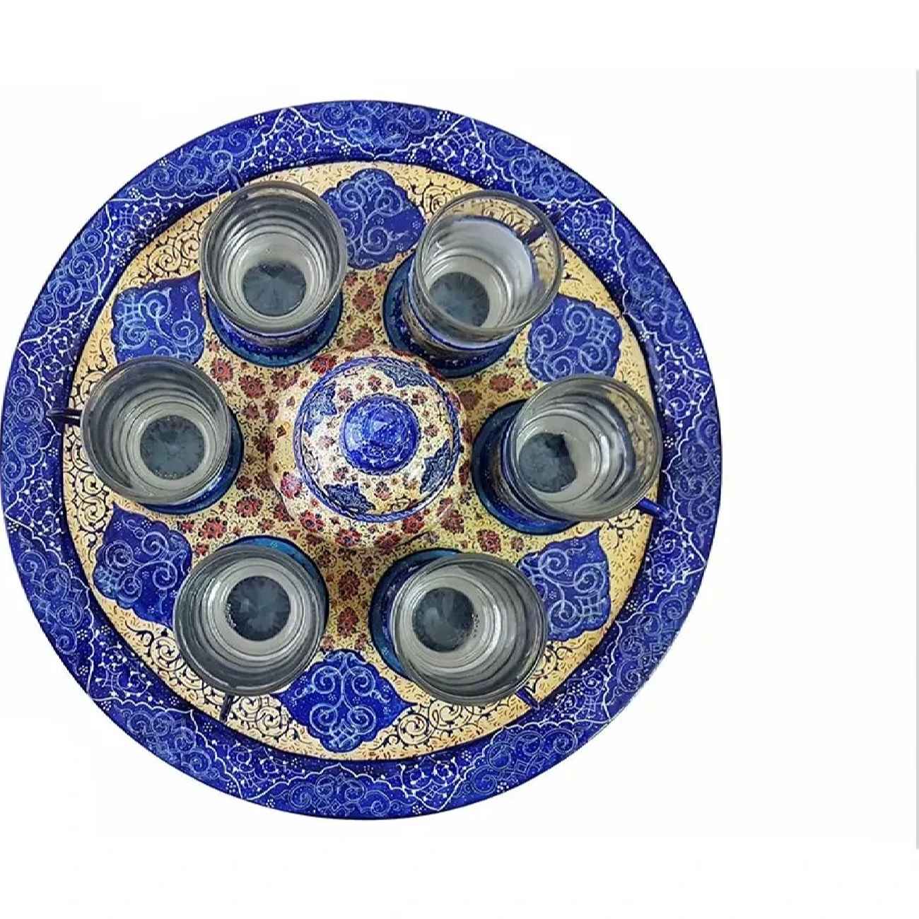 Handcrafted Persian Pottery Tea & Coffee Set - Minakari Enameled in ...