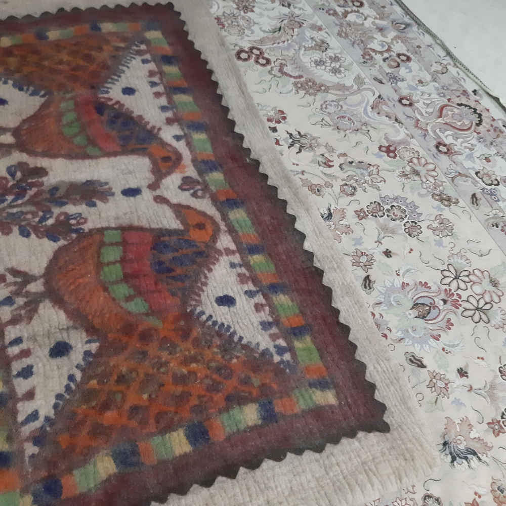 Persian Wool Felt Rug 100% Natural and Handmade Birds - ShopiPersia