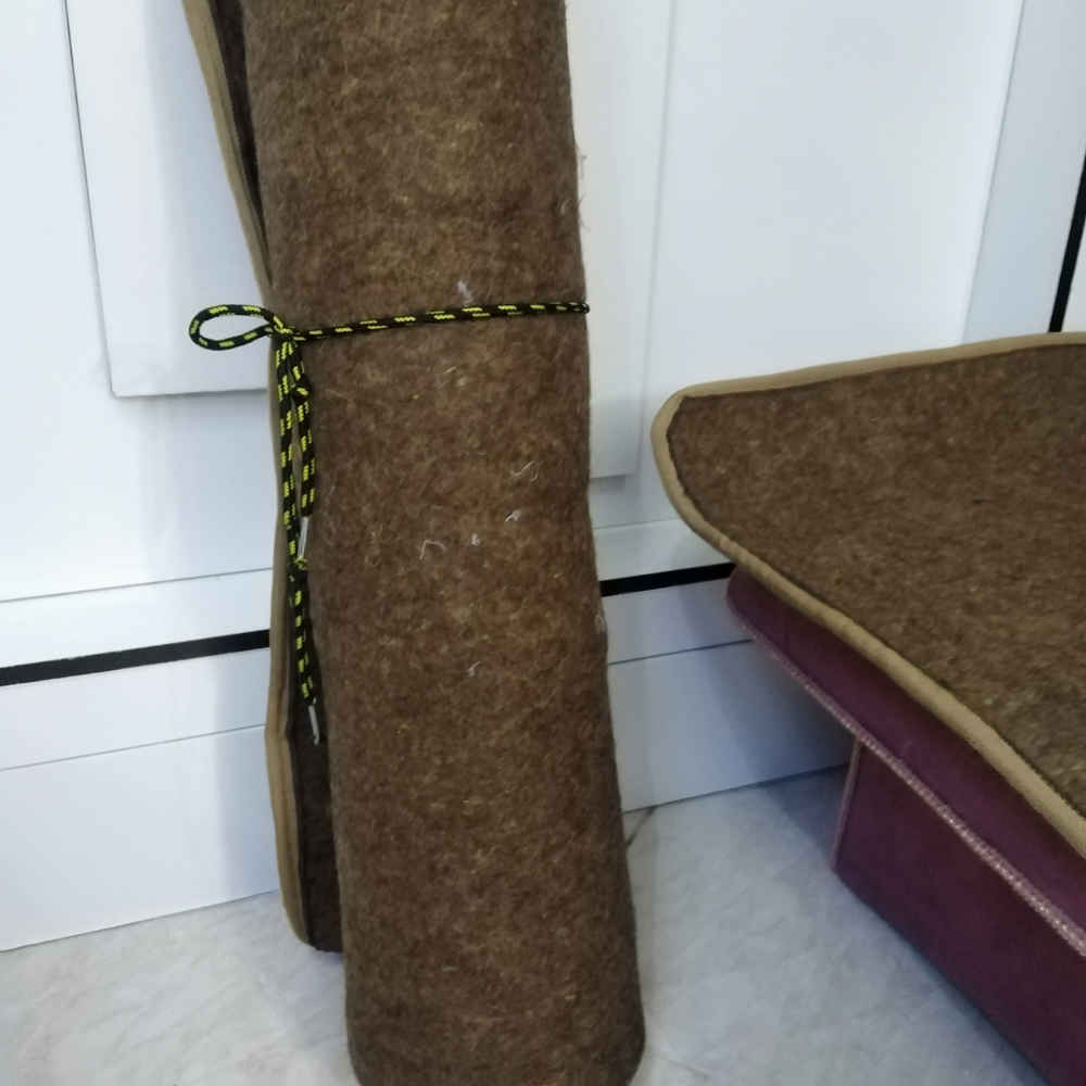 Persian Wool Felt Rug 100% Natural and Handmade Simple Brown - ShopiPersia