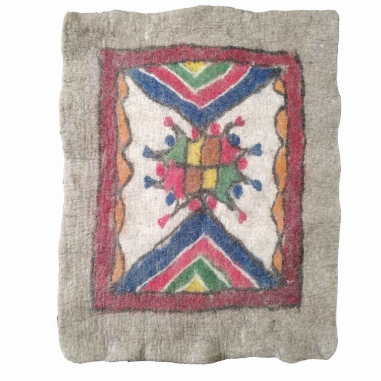 Persian Gabbeh Rug with Wool Handwoven in Khorasan Yellow - ShopiPersia