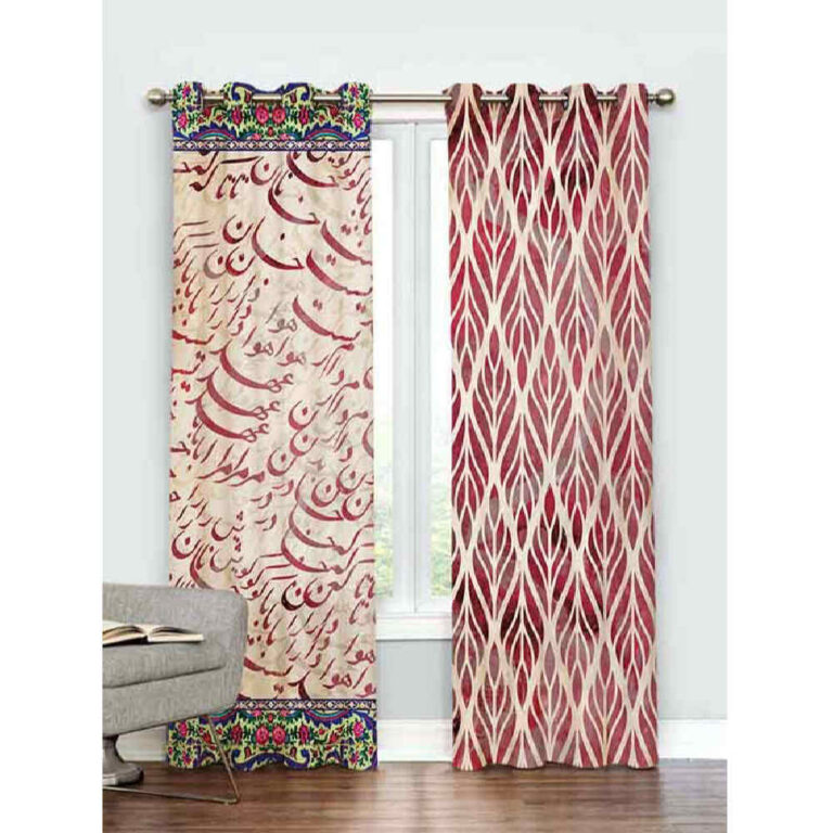 Printed Velvet Persian Eyelet Curtain – Calligraphy Sanam - ShopiPersia