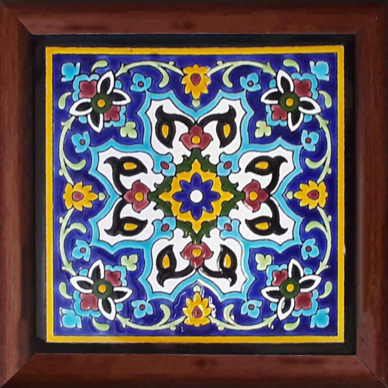 Framed Iranian Ceramic Tile Model Farima - ShopiPersia