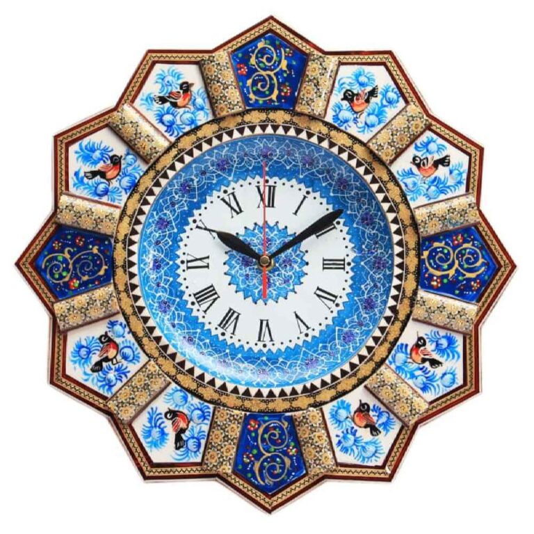 Handcrafted Persian Wooden Wall Clock - Khatam Marquetry Art, Mahsa ...