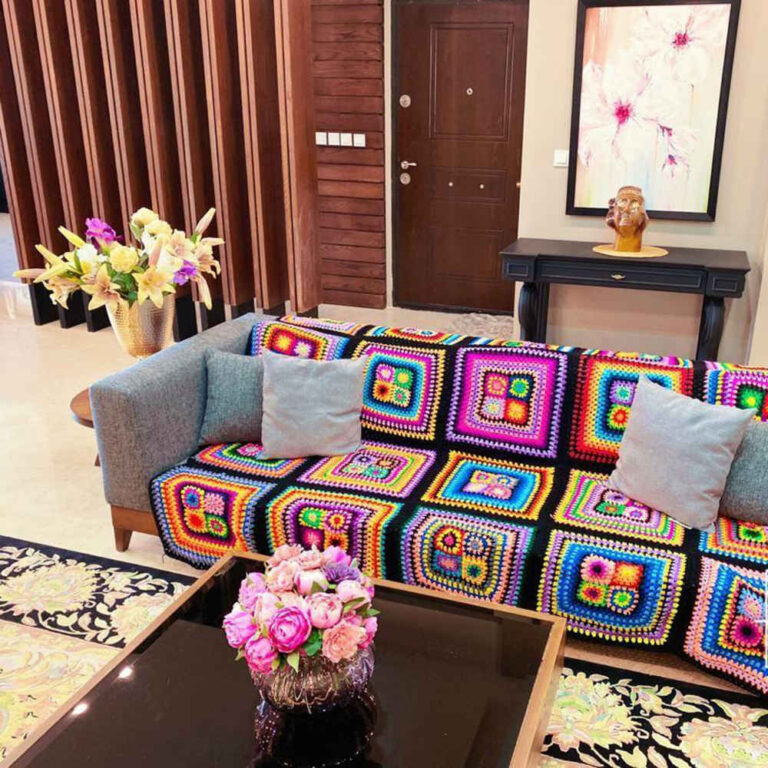 Persian Style Knitted Sofa & Bed Throw Model Delara - ShopiPersia
