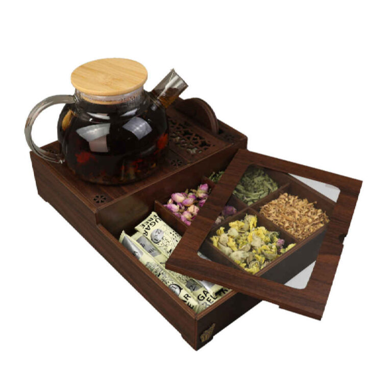 Wooden Tea Box With Warmer Model Mahyas - ShopiPersia