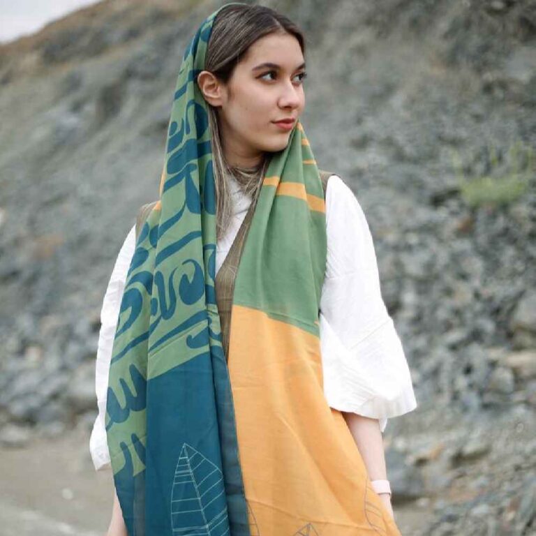 Green Persian Shawl Model Barg - ShopiPersia
