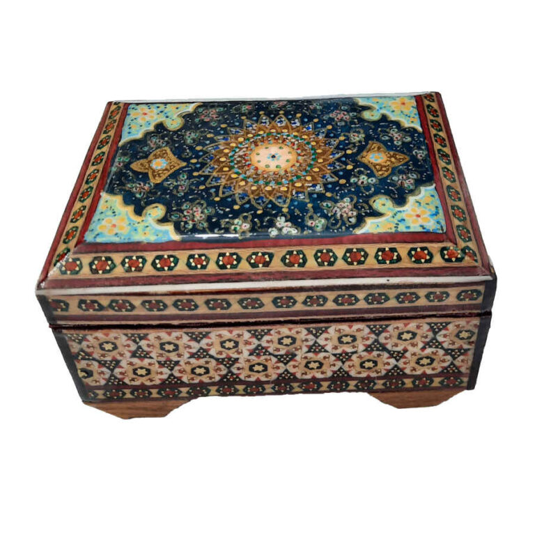Wooden Jewelry Box Handcrafted with Persian Khatamkari Javaher ...