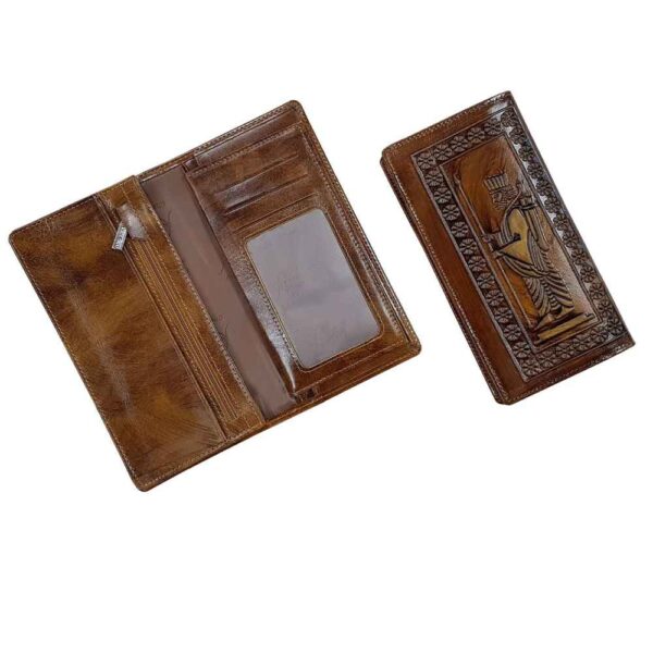 Men's Brown Natural Leather Hand Wallet Kohan - ShopiPersia