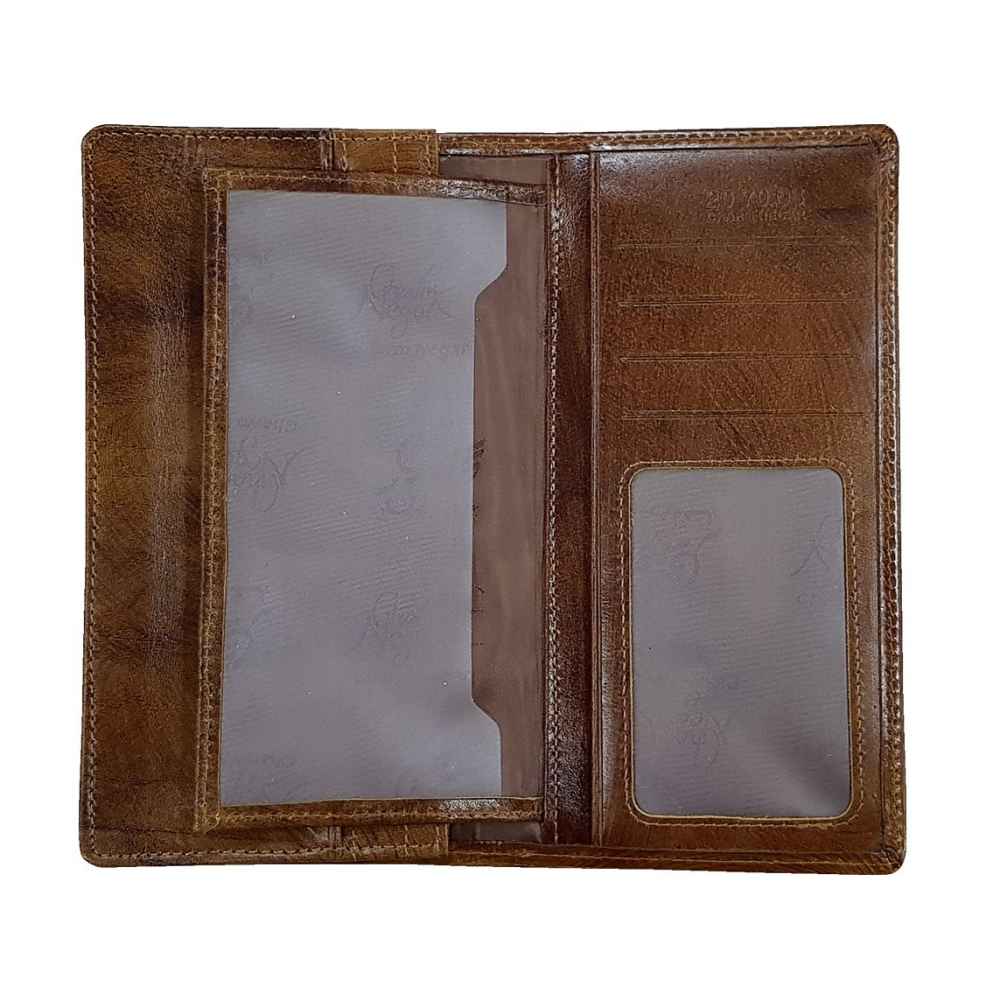 Men's Brown Natural Leather Hand Wallet Kohan - ShopiPersia