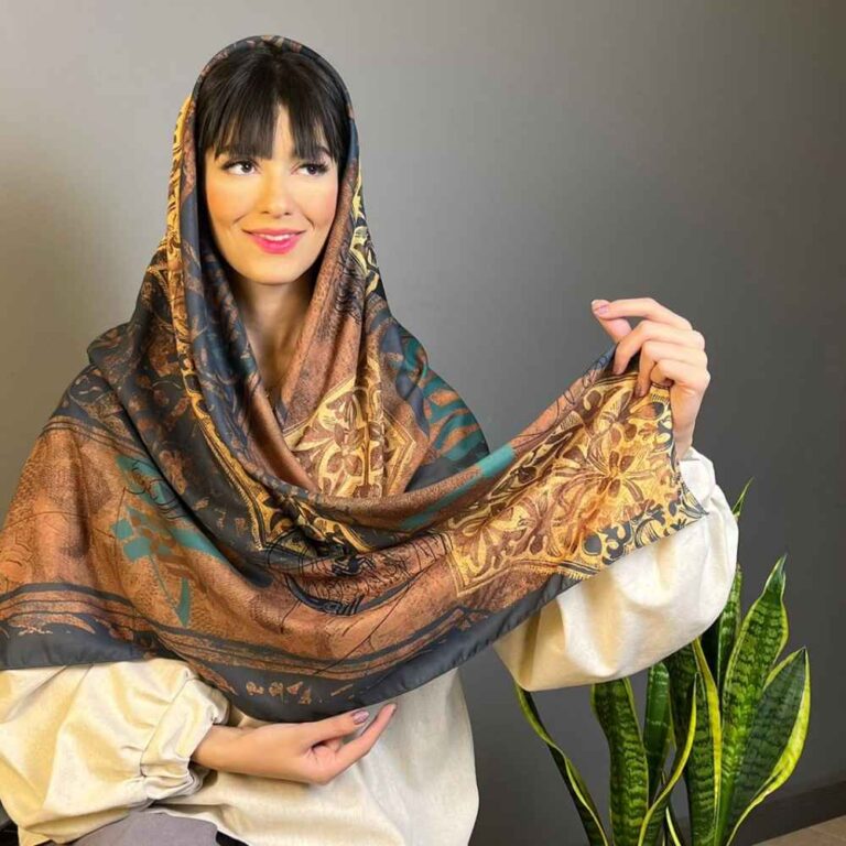 Print Scarf for Women Persian Artistic Luxe and Vibrant Jaam - ShopiPersia