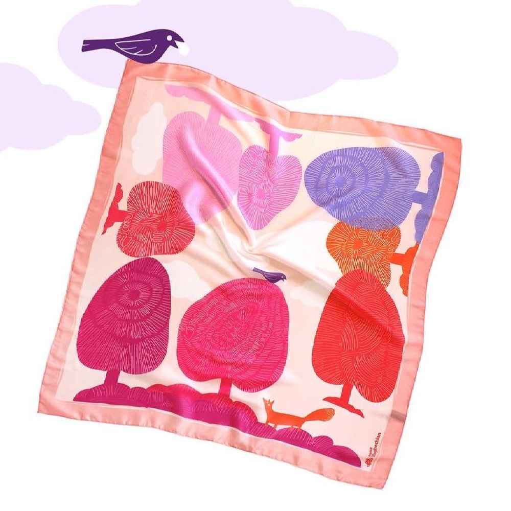 Silk Mini Scarf for Women - Artistic Print Luxe & Vibrant Design Zaghak ...