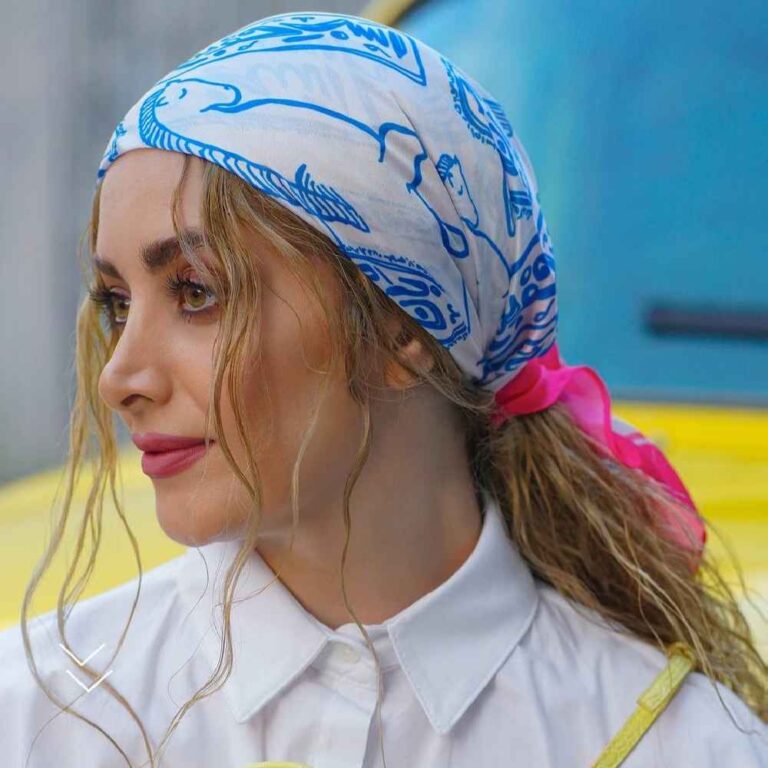 Persian Silk Mini Scarf for Women - Artistic Luxe & Vibrant Pattern ...