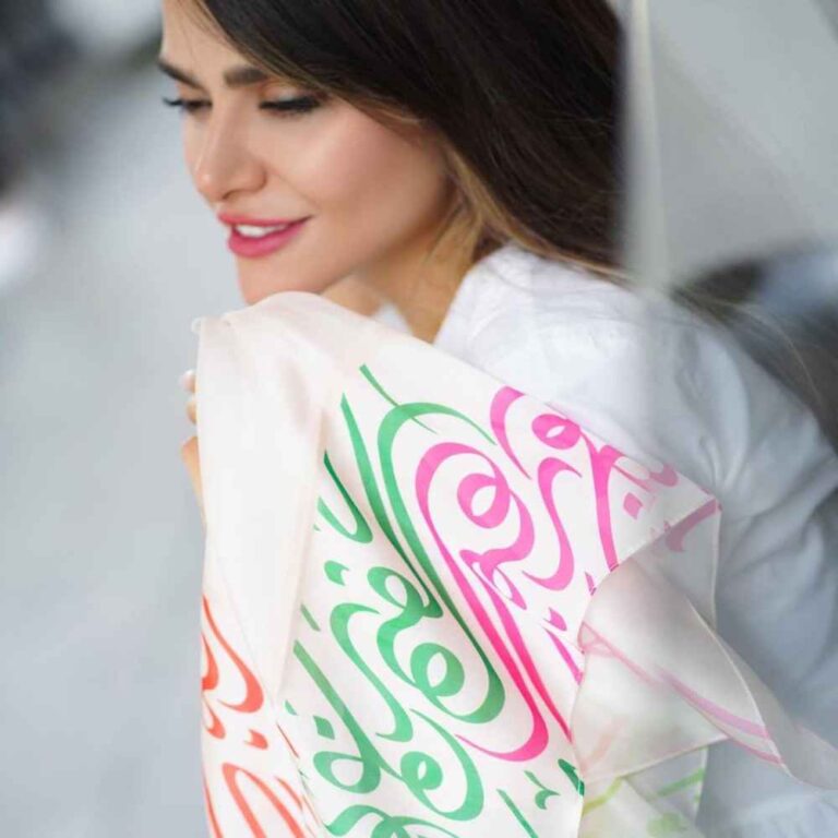 Persian Mini Silk Scarf for women Luxe and Vibrant Maah - ShopiPersia